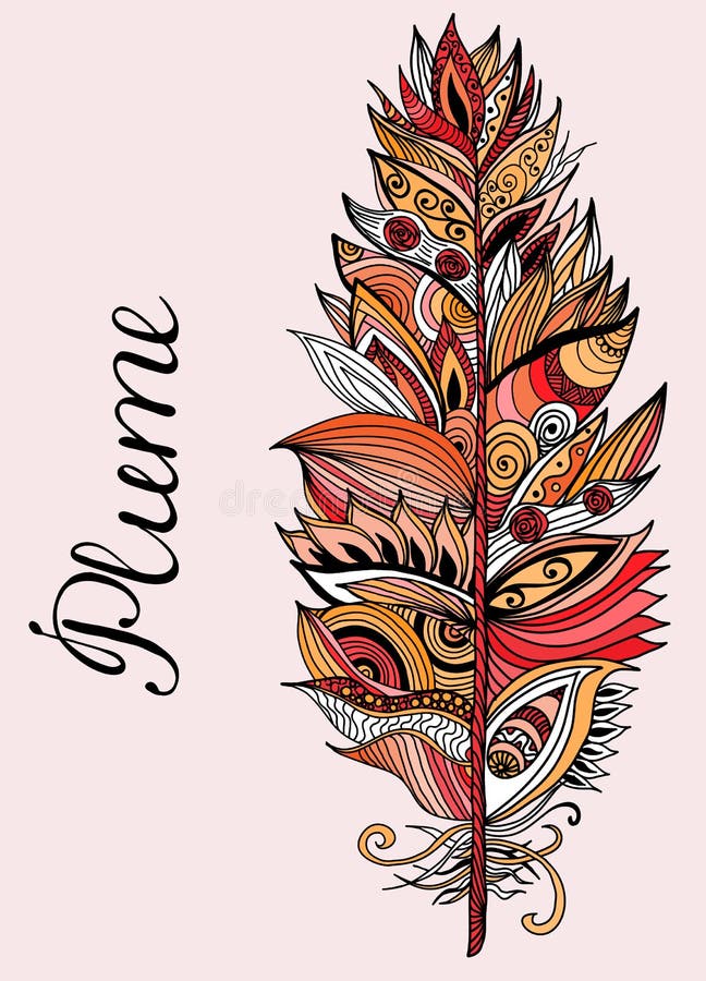 Plume Write with a Quill Logo Stock Illustration - Illustration of ...