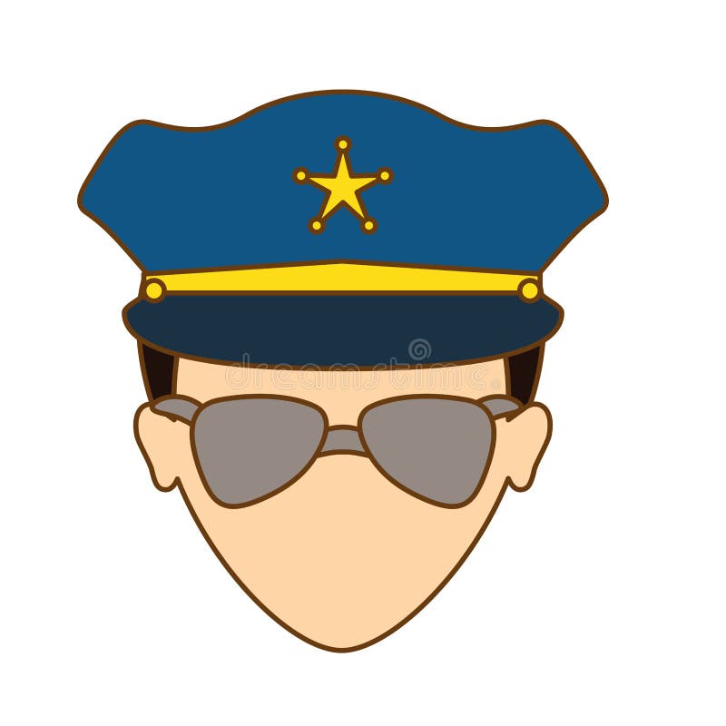 Color Police Face Icon Image Stock Illustration - Illustration of crime ...