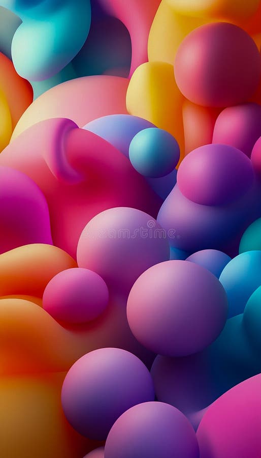 Color-Pop 3D Gradient Bubble Wallpaper for Phones and Computers Stock ...