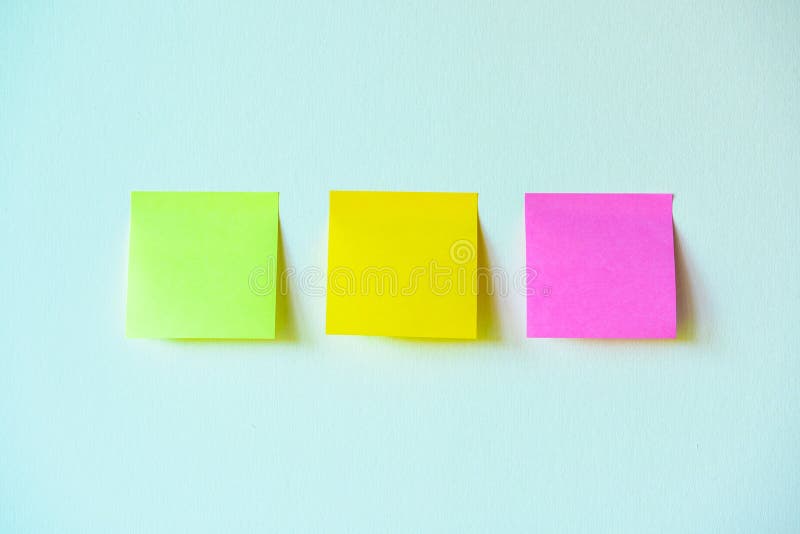Color Post it on a White Background Stock Photo - Image of message ...