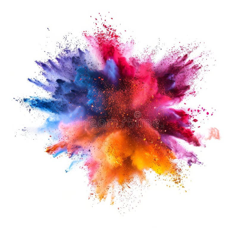 Color Powder Burst Frame, Colored Splash, Colorful Explosion and Frame ...