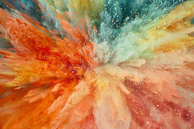 Color Powder Burst Frame, Colored Splash, Colorful Explosion and Frame ...