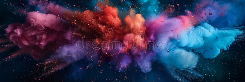 Color Powder Burst Frame, Colored Splash, Colorful Explosion and Frame ...