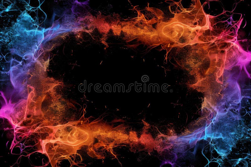 Color Powder Burst Frame, Colored Splash, Colorful Explosion and Frame ...