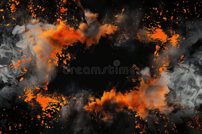 Color Powder Burst Frame, Colored Splash, Colorful Explosion and Frame ...