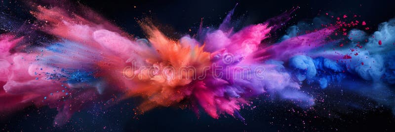 Color Powder Burst Frame, Colored Splash, Colorful Explosion and Frame ...