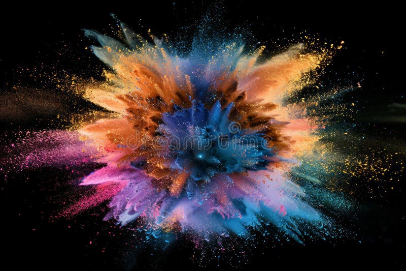 Color Powder Burst Frame, Colored Splash, Colorful Explosion and Frame ...