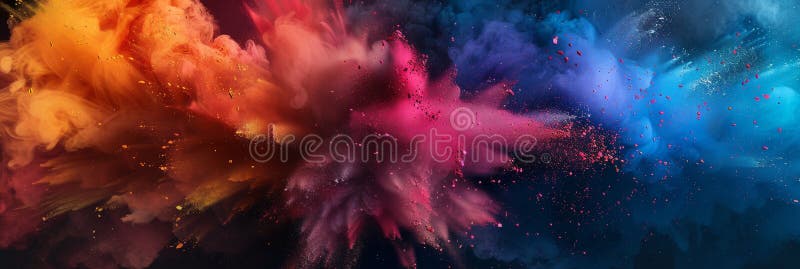 Color Powder Burst Frame, Colored Splash, Colorful Explosion and Frame ...
