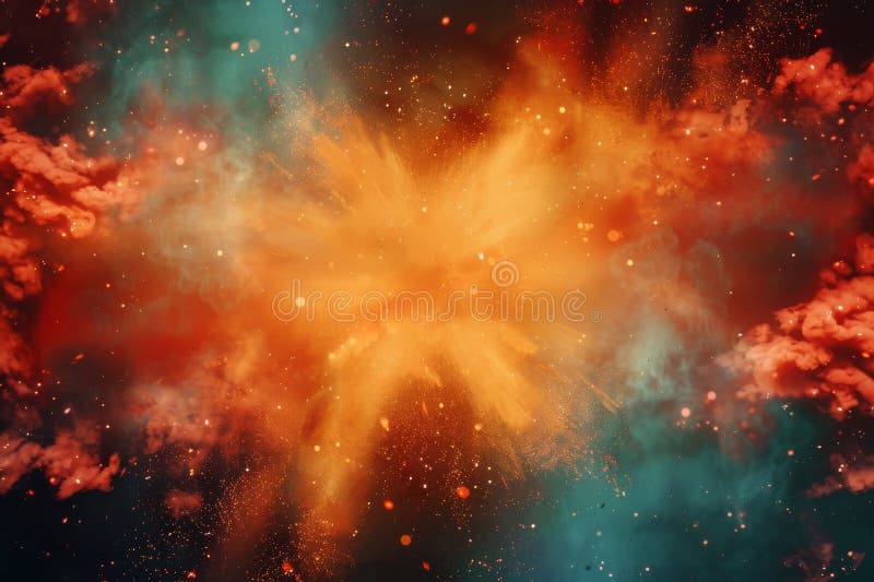 Color Powder Burst Frame, Colored Splash, Colorful Explosion and Frame ...