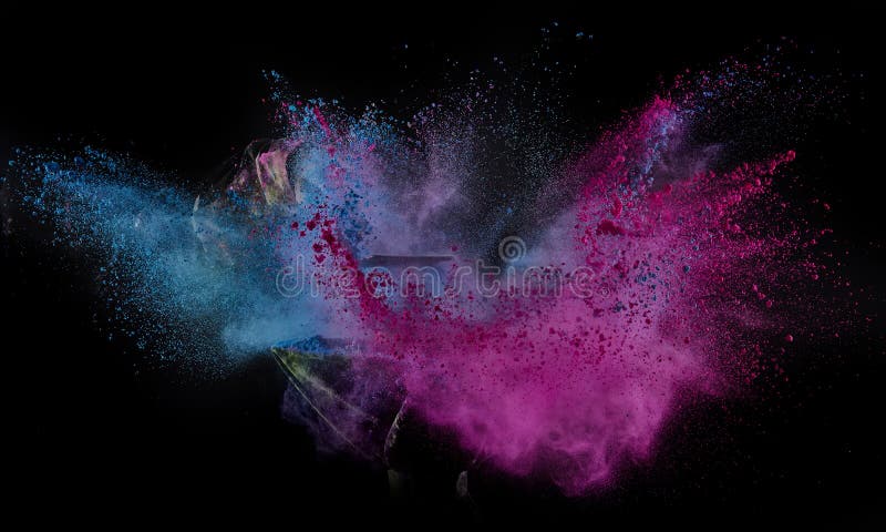 Color Powder Exploded, Isolated on Control Environment. Stock Photo ...