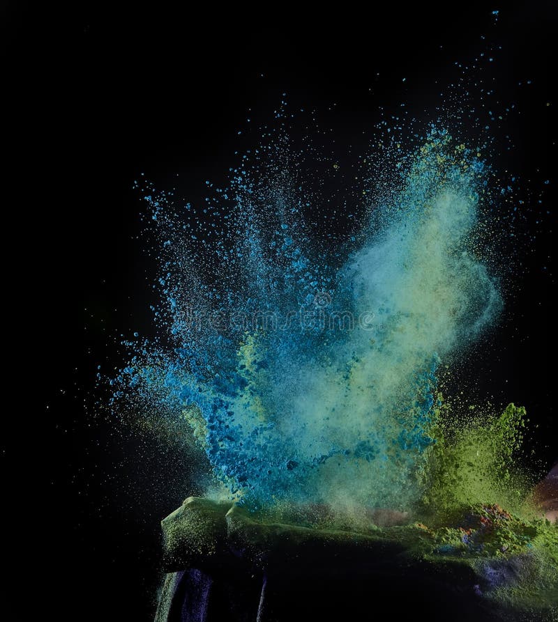 Color Powder Exploded, Isolated on Control Environment. Stock Image ...