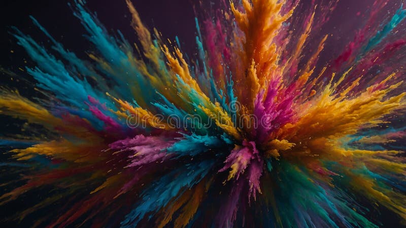 Color Powder Explosion on Dark Background Stock Illustration ...