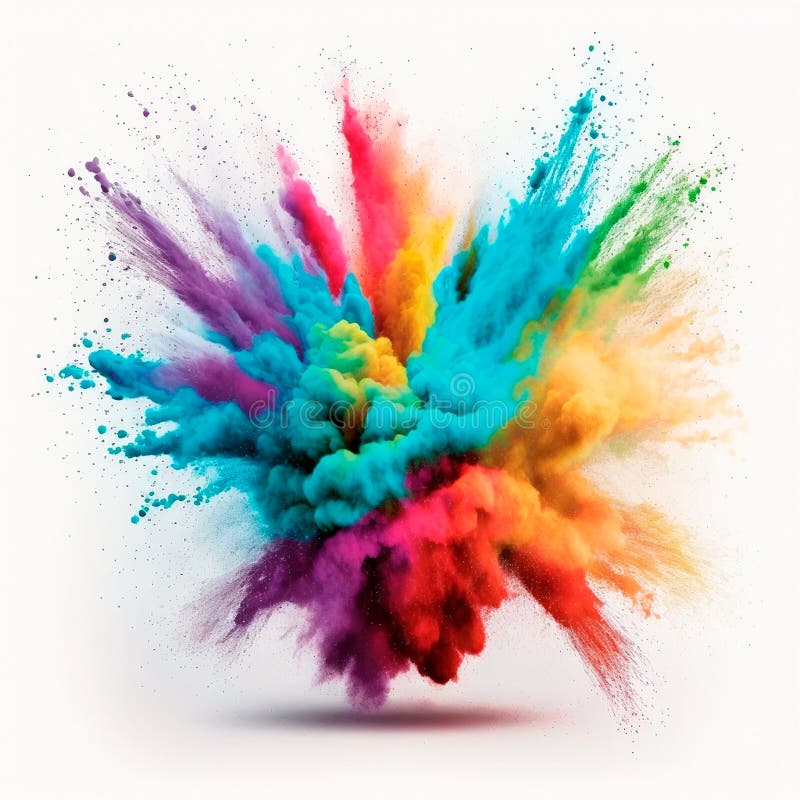 Color Powder Explosion GENERATIVE AI, GENERATIVE, AI Stock Illustration ...