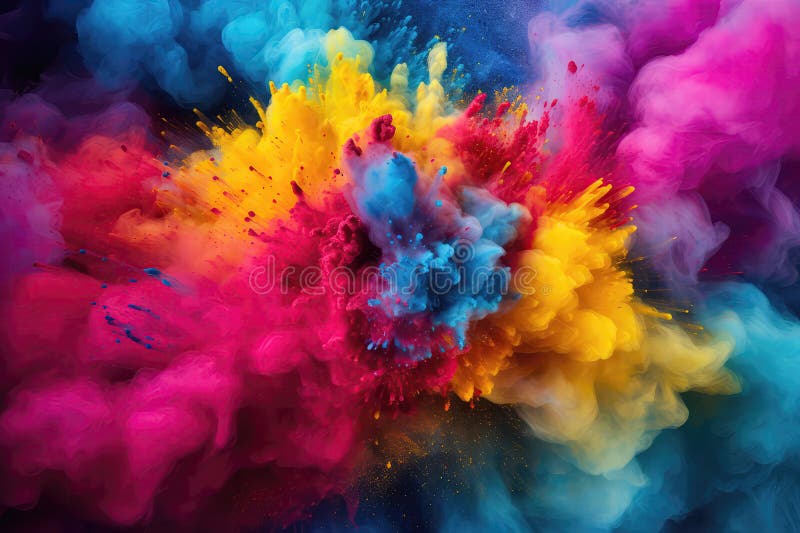 Color Powder Explosion Holi Paint, Celebration. Generative AI Stock ...