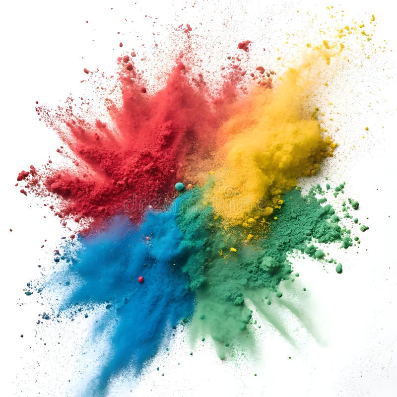 Color Powder Explosion Isolated on White Background Stock Illustration ...