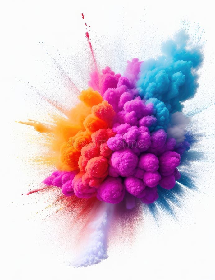 Color Powder Explosion Isolated on White Background. Stock Illustration ...