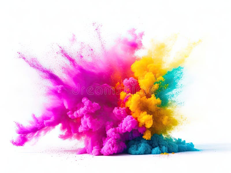 Color Powder Explosion Isolated on White Background. Stock Illustration ...