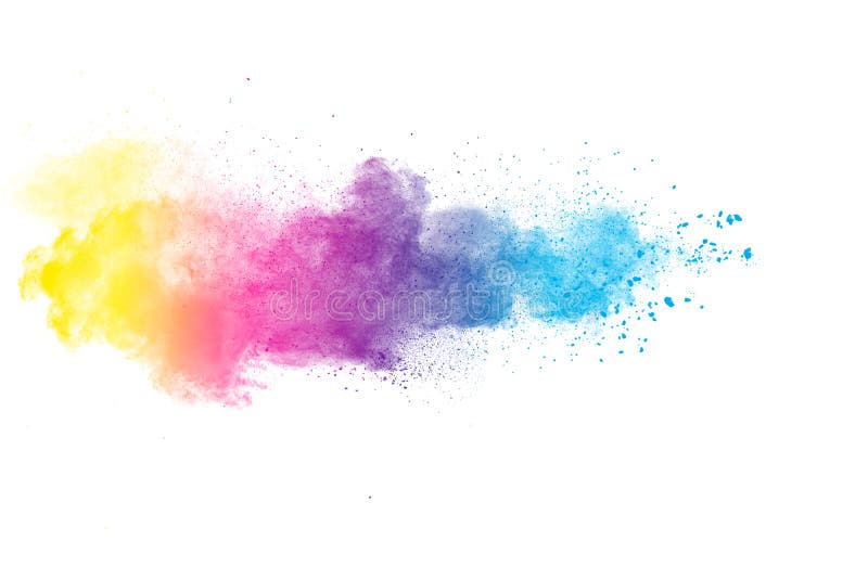 Color Powder Explosion on White Background Stock Image - Image of ...