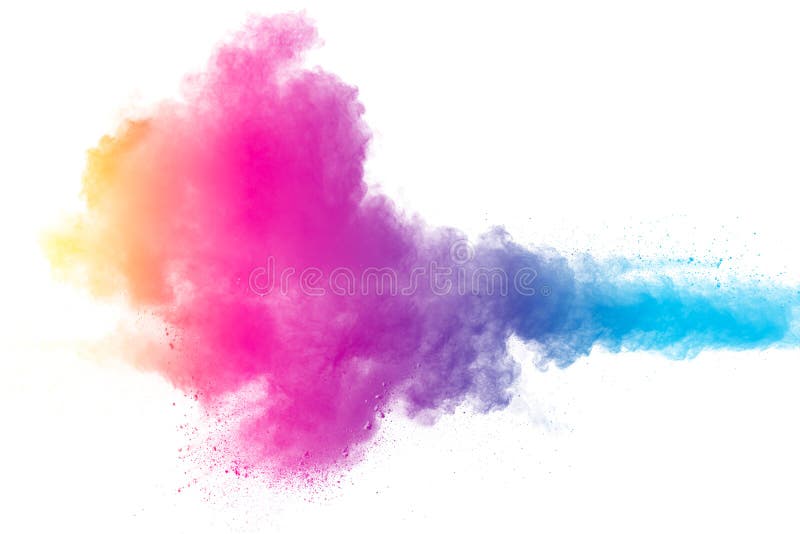 Color Powder Explosion on White Background Stock Photo - Image of fall ...