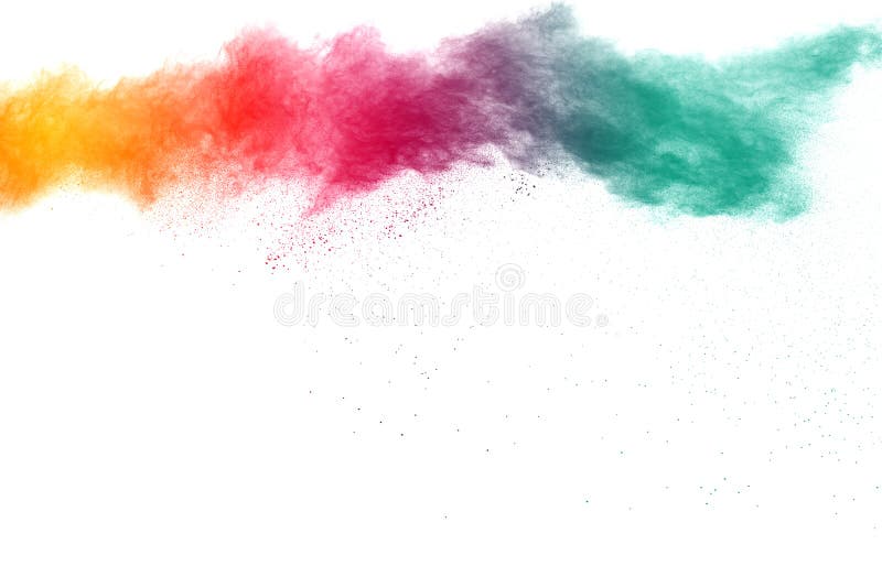 Color Powder Explosion on White Background Stock Photo - Image of ...