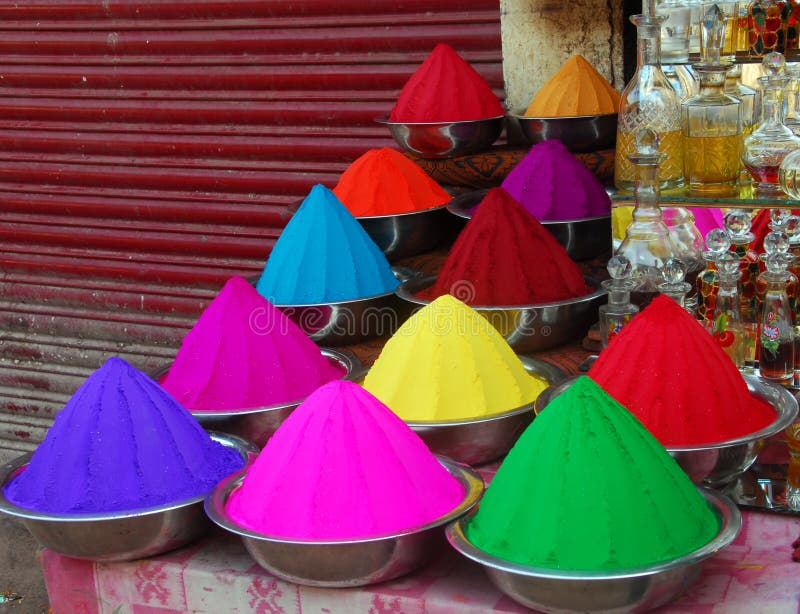 Color Powder for Holi Festival Stock Photo - Image of arrange ...