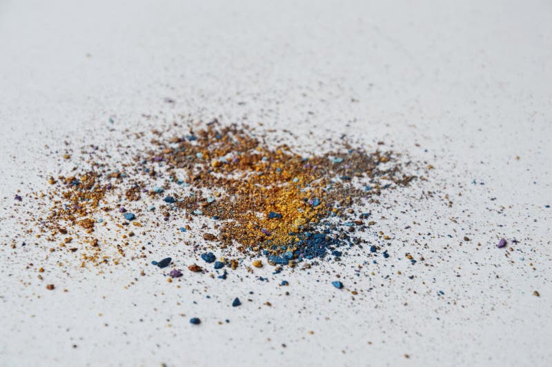 Color Powder Spread on White Paper Stock Photo - Image of powder, paper ...