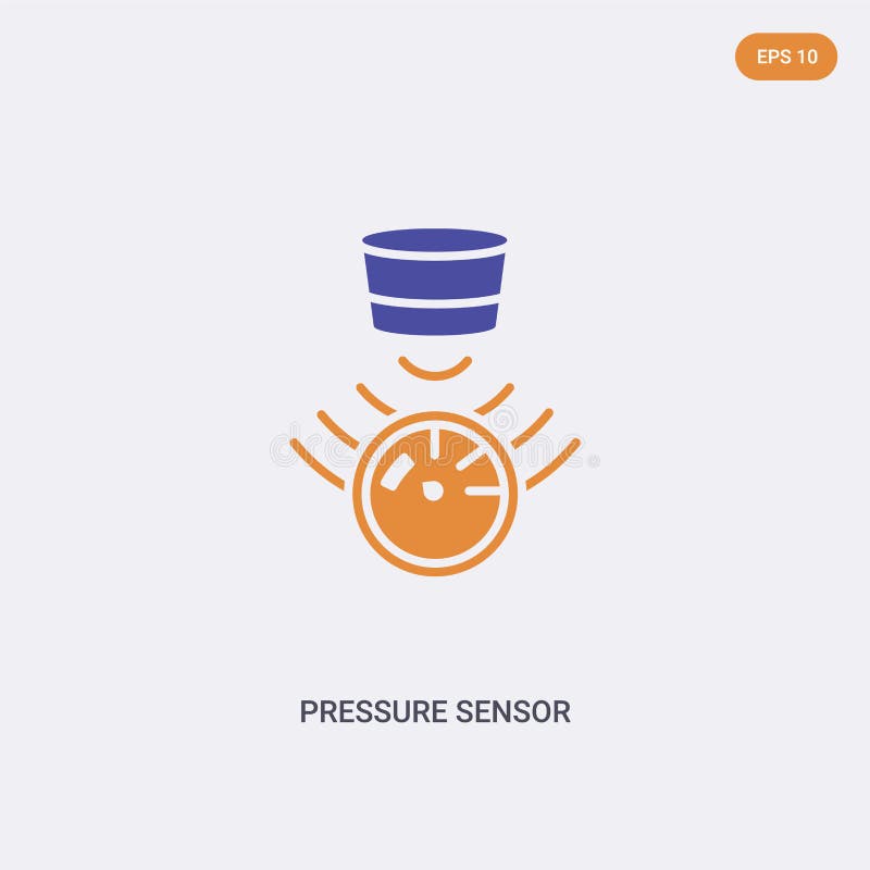 2 Color Pressure Sensor Concept Vector Icon. Isolated Two Color ...