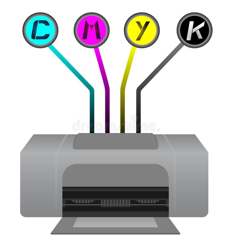Color printer stock vector. Illustration of mixing, circles - 19246205