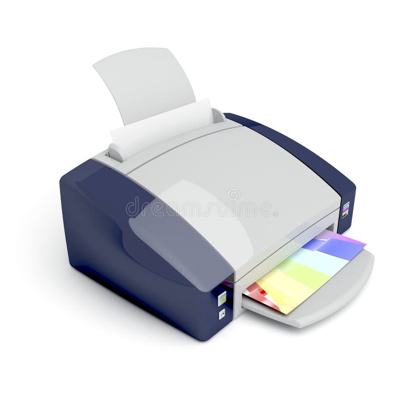 Color printer stock vector. Illustration of mixing, blue - 19246205