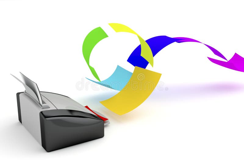 Color printer stock illustration. Illustration of rainbow - 27457985