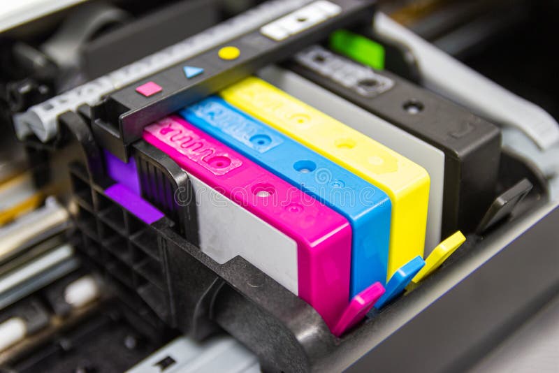 Color Printer Ink Jet Cartridge of the Printer Stock Photo - Image of ...