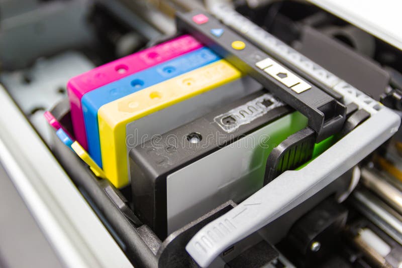 The Color Printer Inkjet Cartridge Stock Photo - Image of digital ...