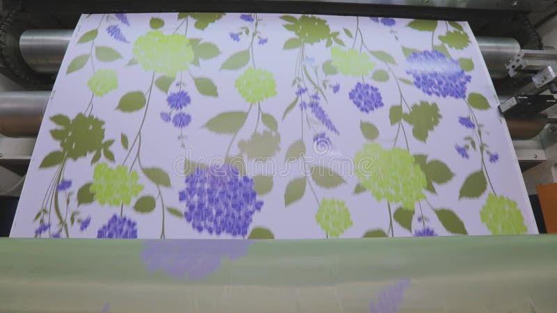 Color Printing on Wallpaper, Modern Wallpaper Production, Industrial ...