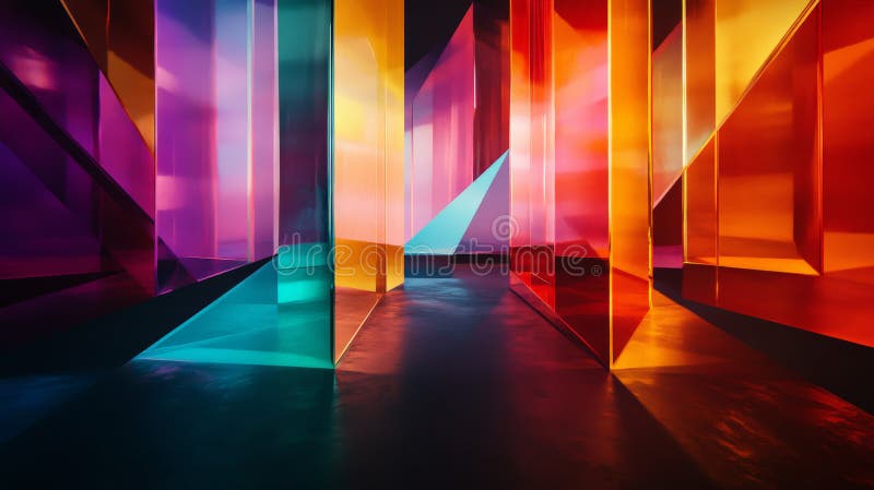 A Color Prism Concept with Light Refracting through Angular Prisms ...