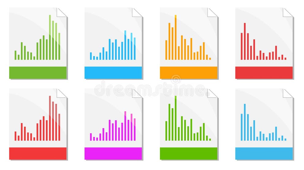 Color Progress Bar Chart Paper Stock Illustration - Illustration of ...