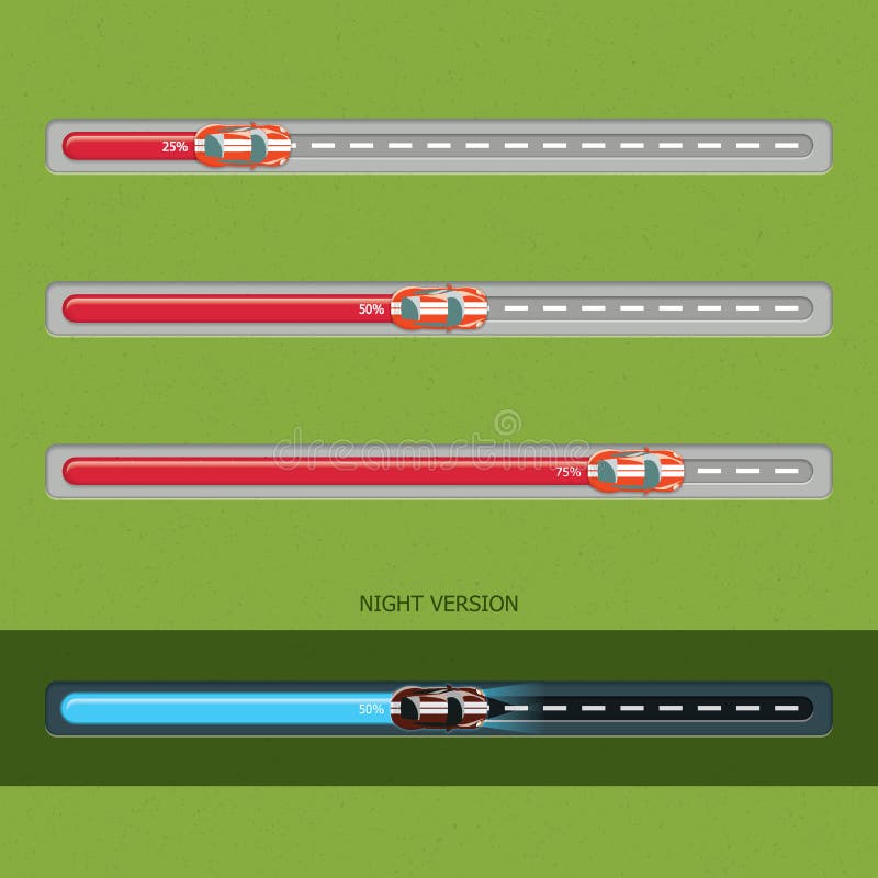 Progress Bars with Circle. Vector Illustration Stock Vector ...