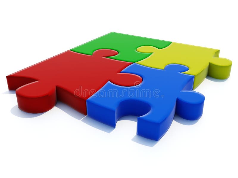 Rgb Color Jigsaw Puzzle Pieces Stock Illustration - Illustration of ...