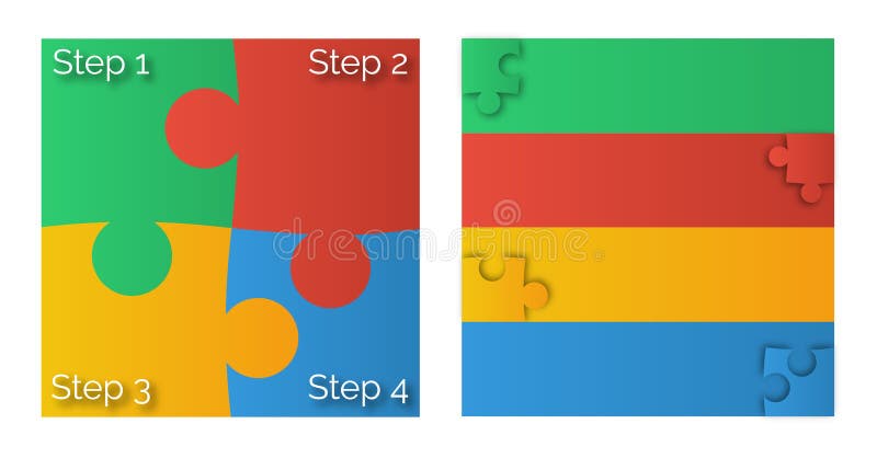4 color puzzle diagram stock vector. Illustration of infographic ...