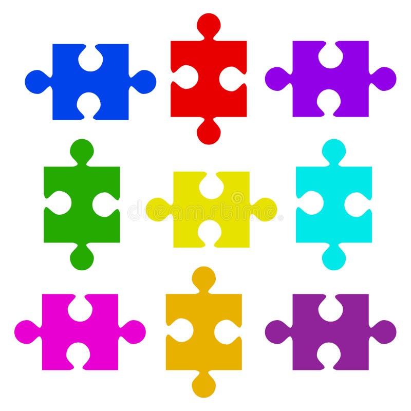Color Puzzle Elements. Vector Illustration Stock Vector - Illustration ...