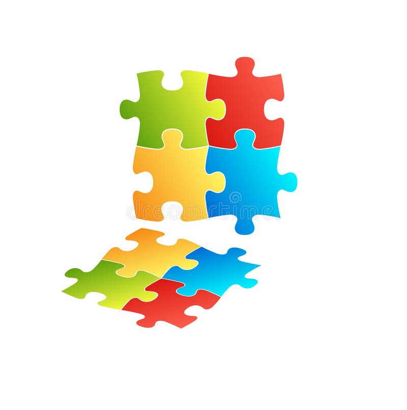 Color puzzle pieces stock vector. Illustration of jigsaw - 39657557
