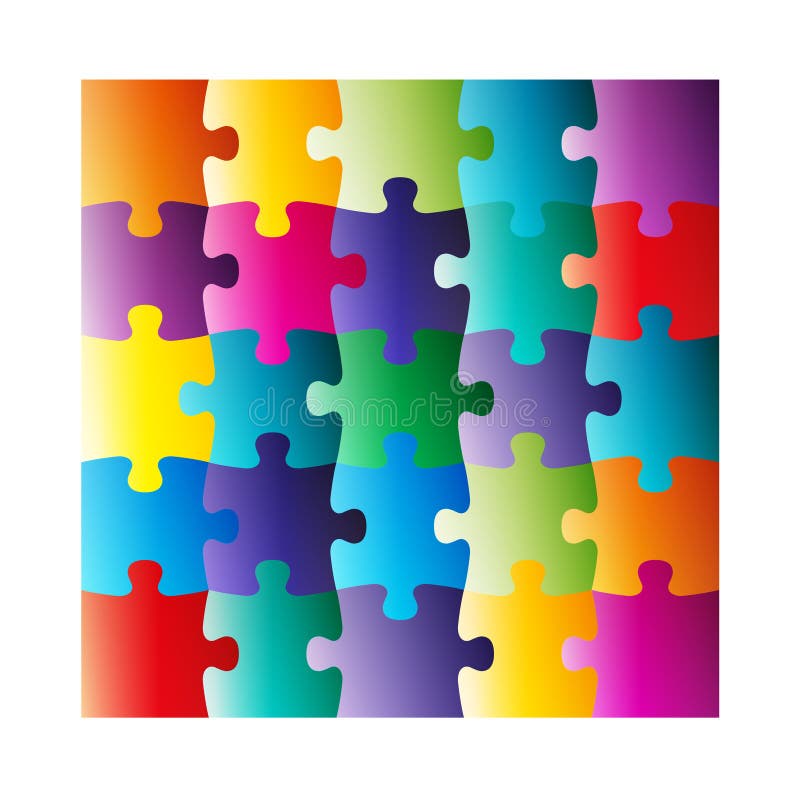 Color puzzle pieces stock vector. Illustration of jigsaw - 39657557