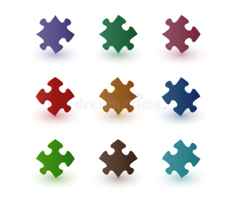 Color puzzle pieces stock vector. Illustration of join - 37676428