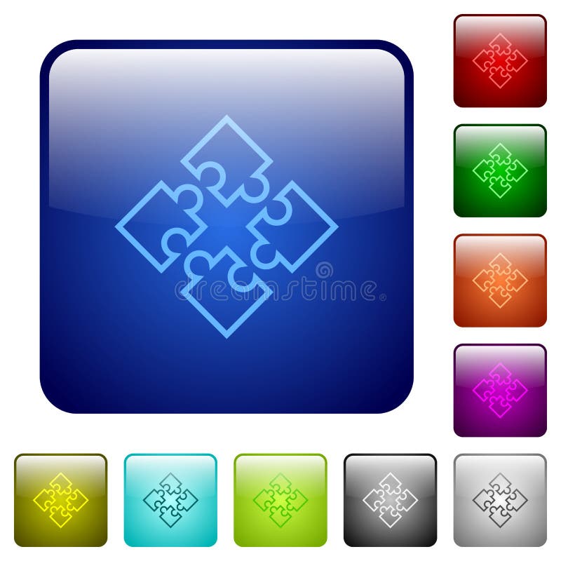 Color Puzzles Square Buttons Stock Illustration - Illustration of ...