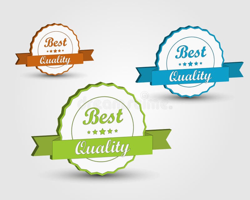 Color quality ribbons 3D stock illustration. Illustration of retro ...