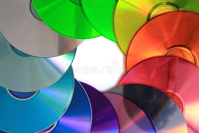Color(rainbow) CD and DVD Media Stock Photo - Image of computer, sound ...