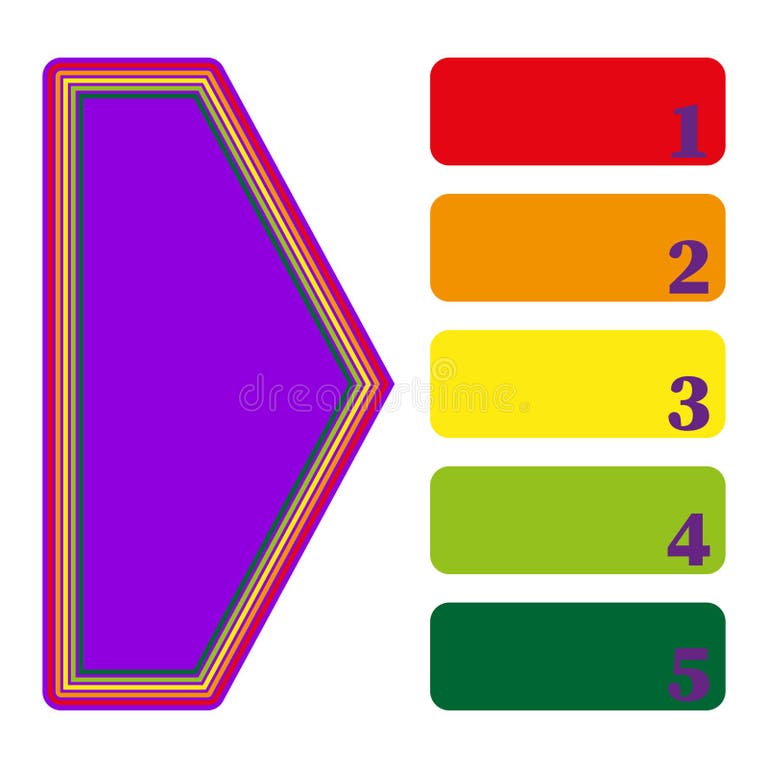 Color Ranking Chart. Gradient Numbered List. Multicolor Rating ...