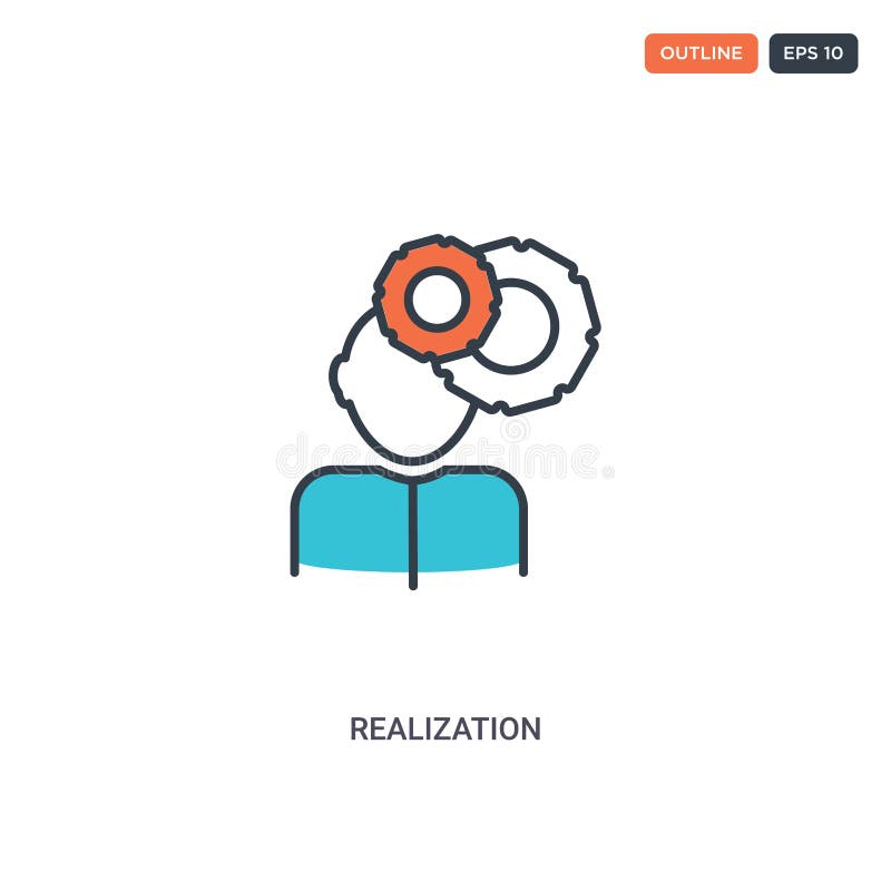2 Color Realization Concept Line Vector Icon. Isolated Two Colored ...
