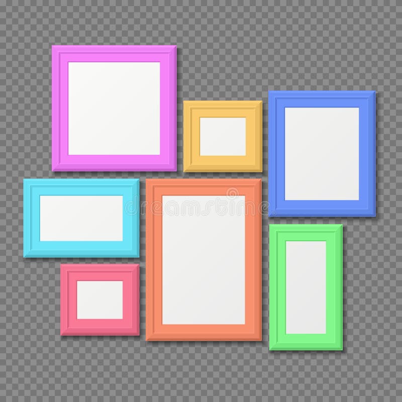 Color Rectangle Portrait Wall Frames Vector Set Stock Vector ...