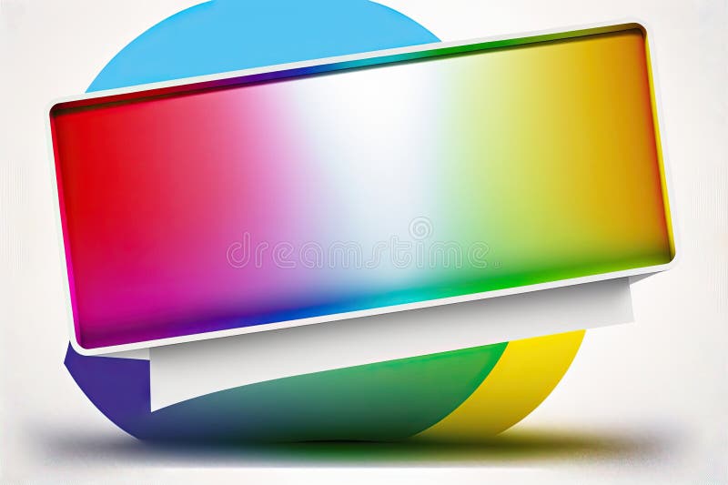 Color Rectangular Blank Banner on White Background Stock Illustration ...