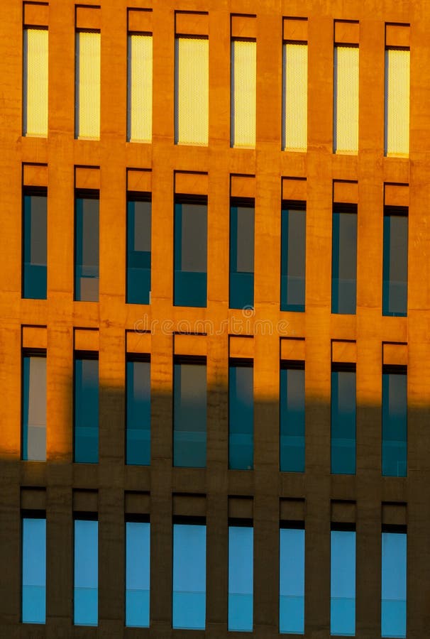 Color Rectangular Windows Pattern with Silhouette Shadow of Another ...